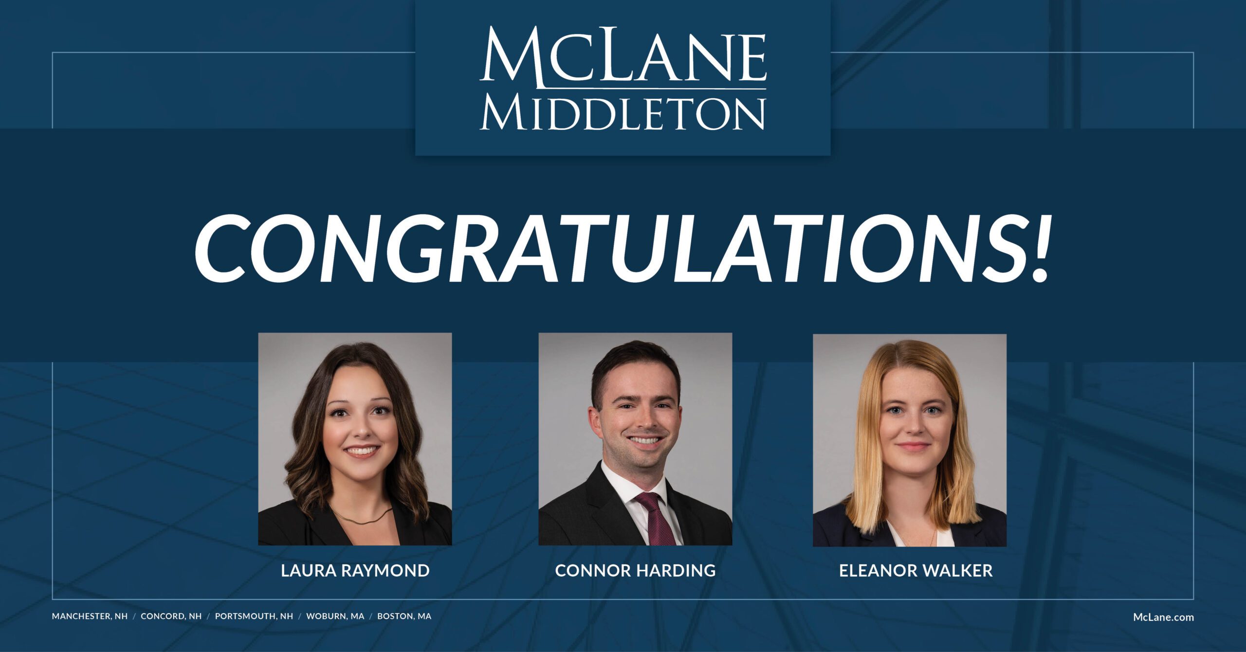 McLane Middleton’s Connor Harding, Laura Raymond and Eleanor Walker ...